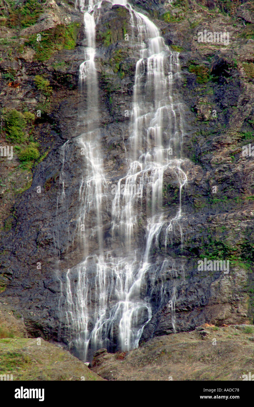 Waterfall above Enchanted Valley Stock Photo - Alamy
