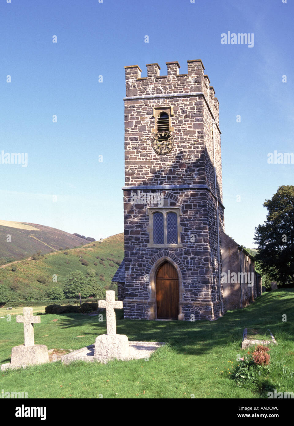 Stone tower & old Anglican Oare Church of St Mary a building in ...