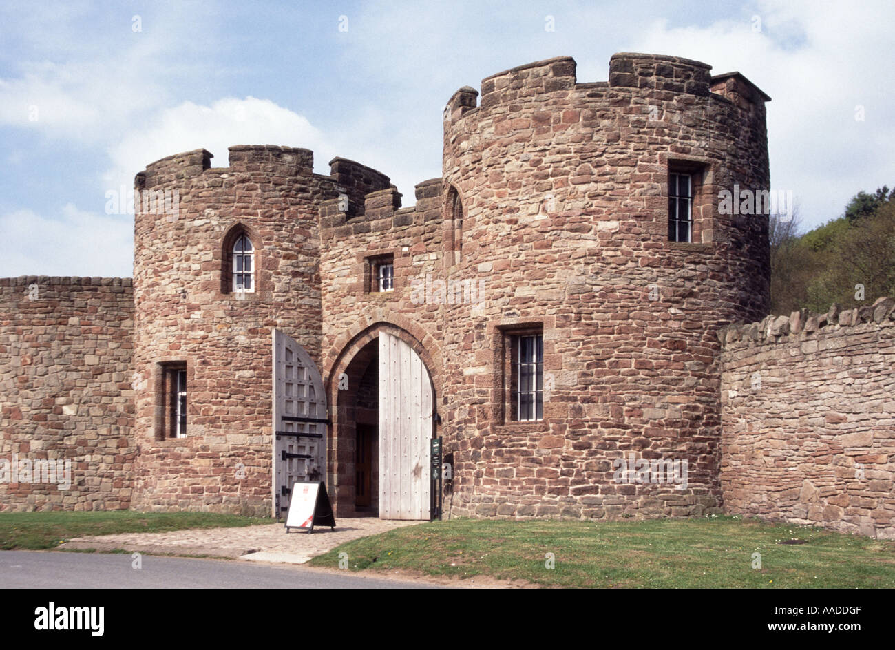 Beeston castle roadside gatehouse & entrance in Cheshire England UK is ...