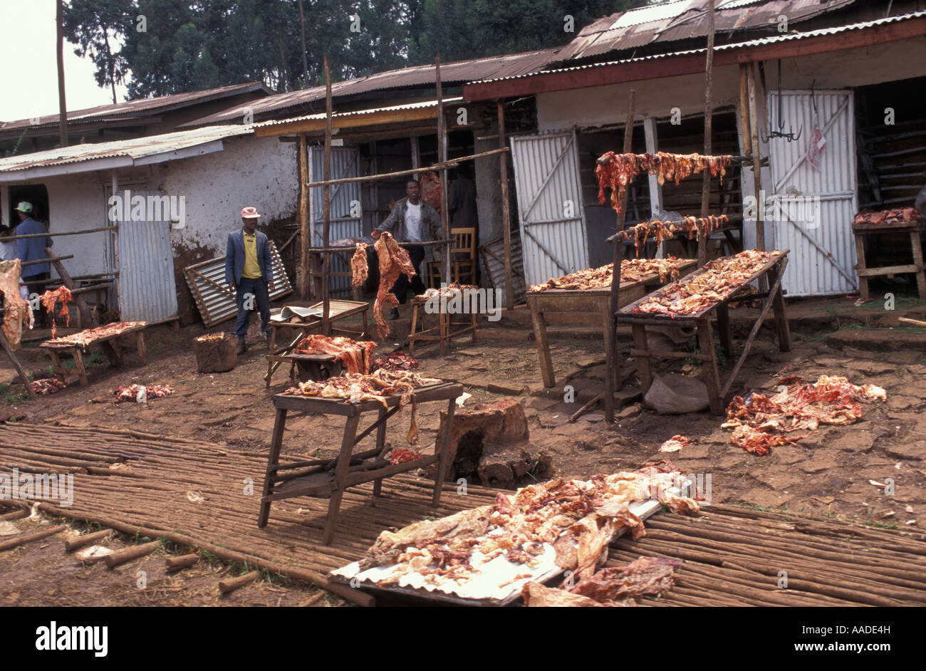 Meat stalls near Addis Ababa Ethiopia Stock Photo - Alamy