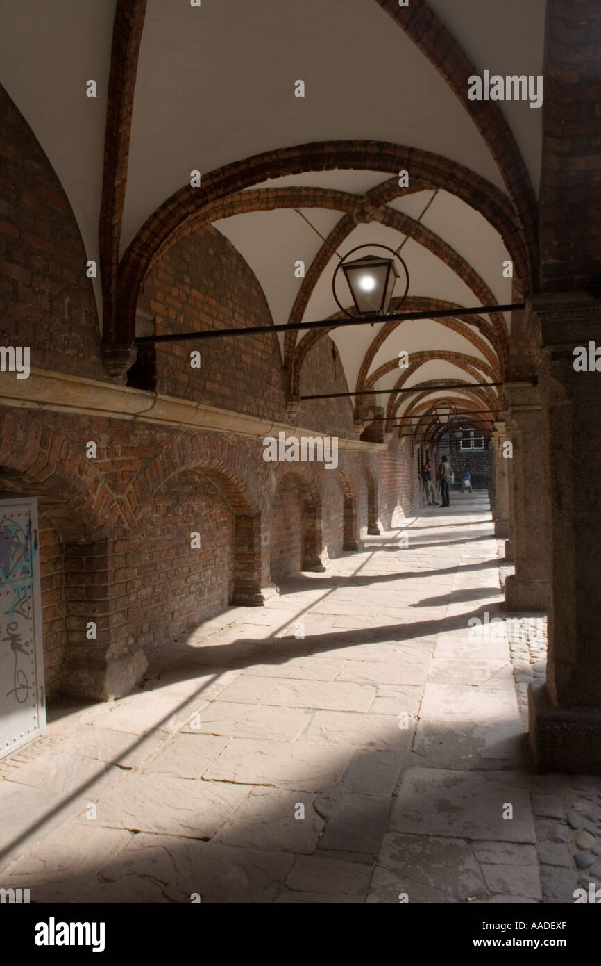 Covered walkway cloisters under the rathaus hi-res stock photography ...