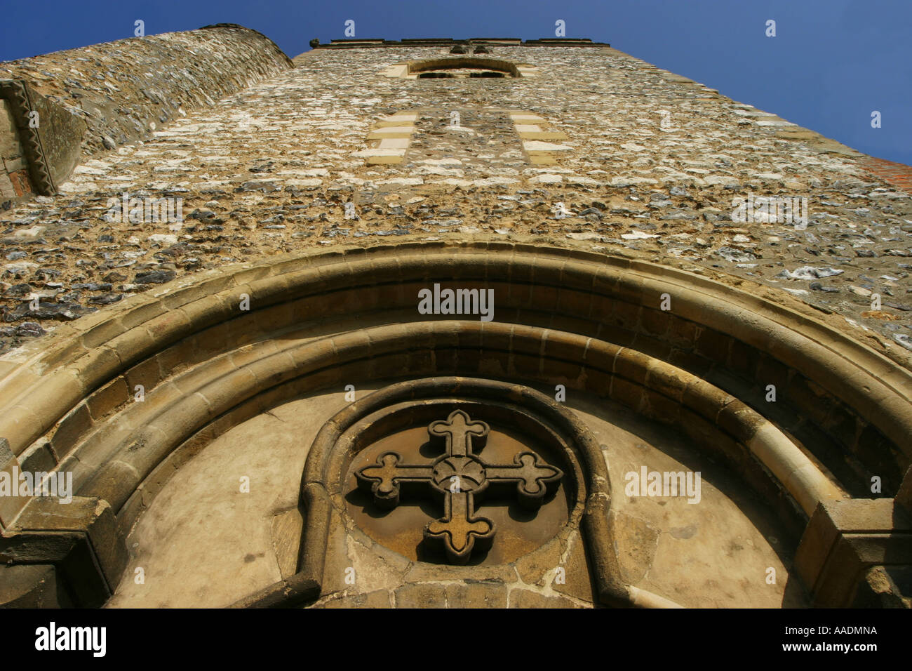 Detail and tower of St. Thomas of Canterbury church, Goring-on-Thames ...