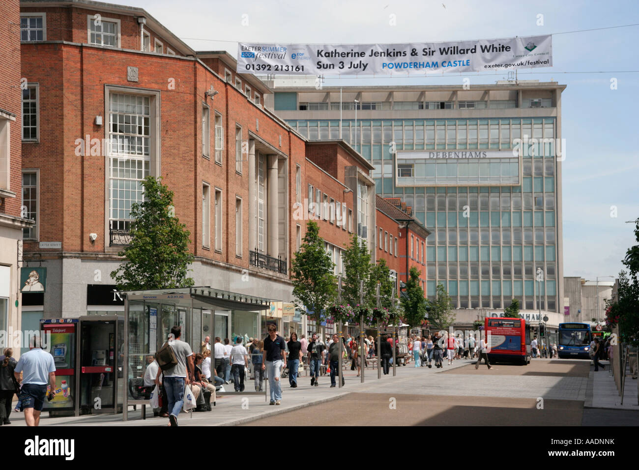 town centre high street shopping exeter devon england uk gb Stock Photo ...