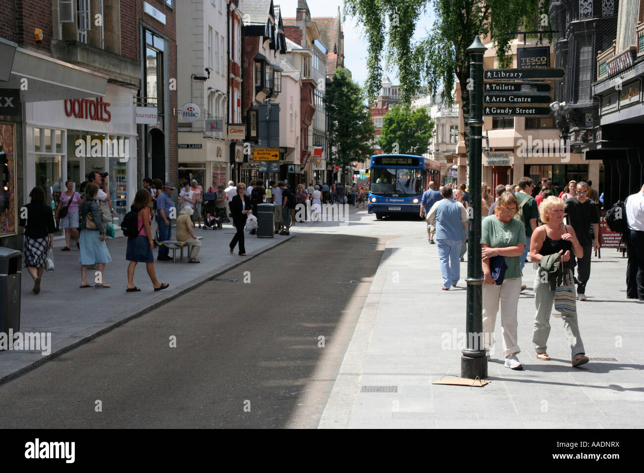 town centre high street shopping exeter devon england uk gb Stock Photo ...