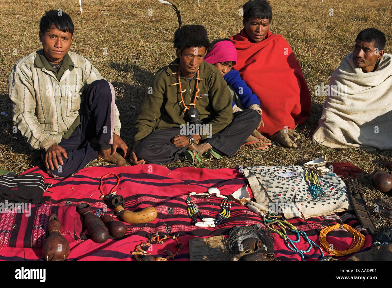 MYANMAR Naga men selling possessions at the Naga New Year Festival ...