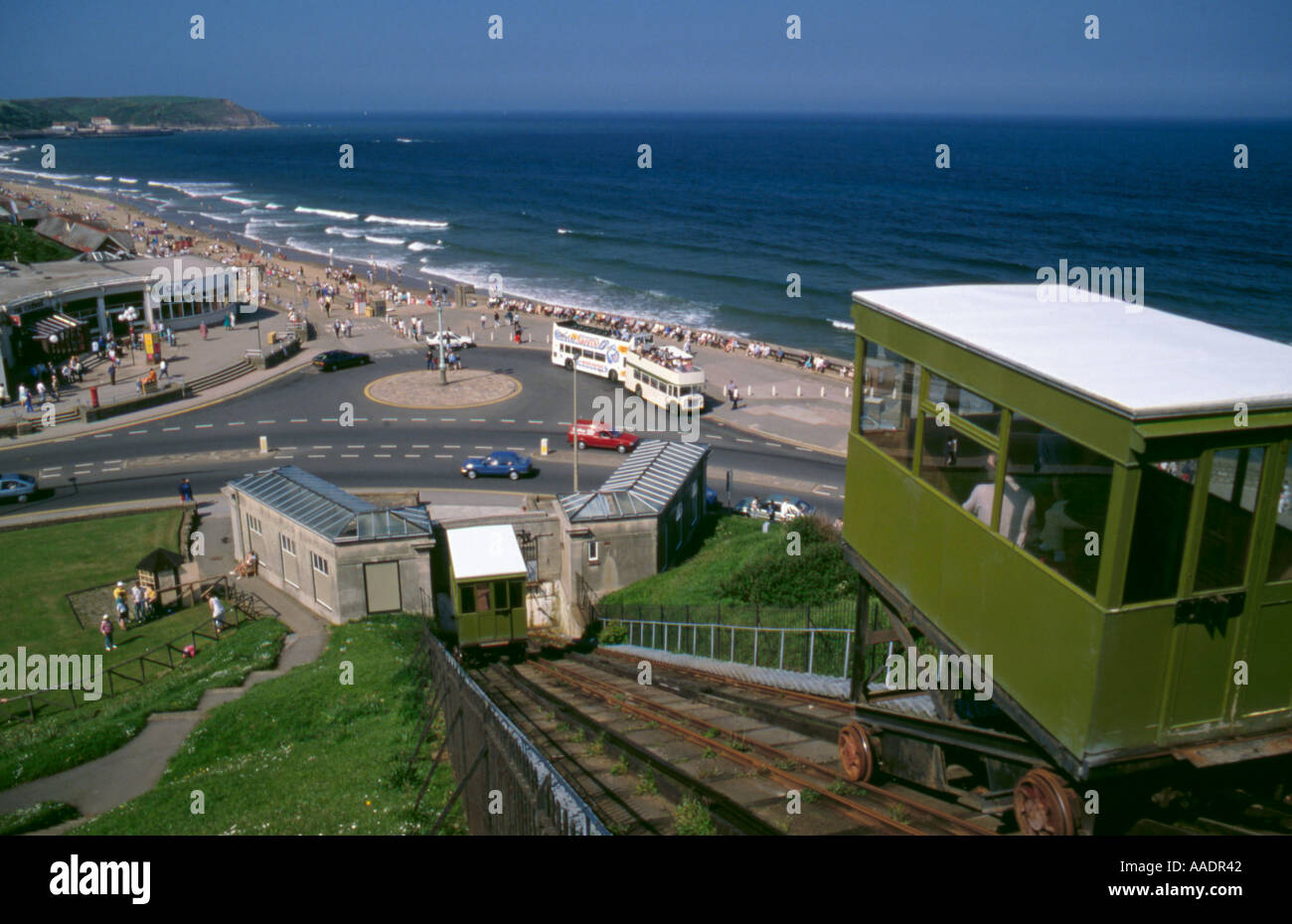 Funicular railway, North Bay, Scarborough, North Yorkshire, England, UK ...