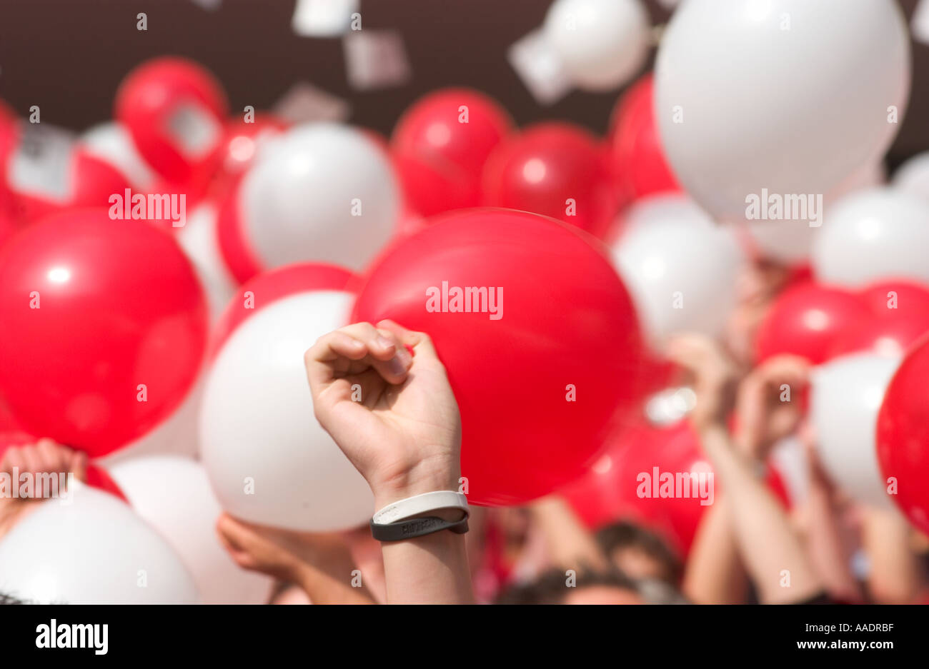 hands waving balloons Stock Photo - Alamy