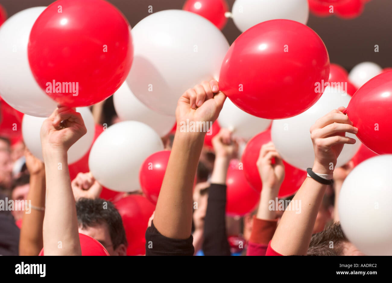 hands waving balloons Stock Photo - Alamy