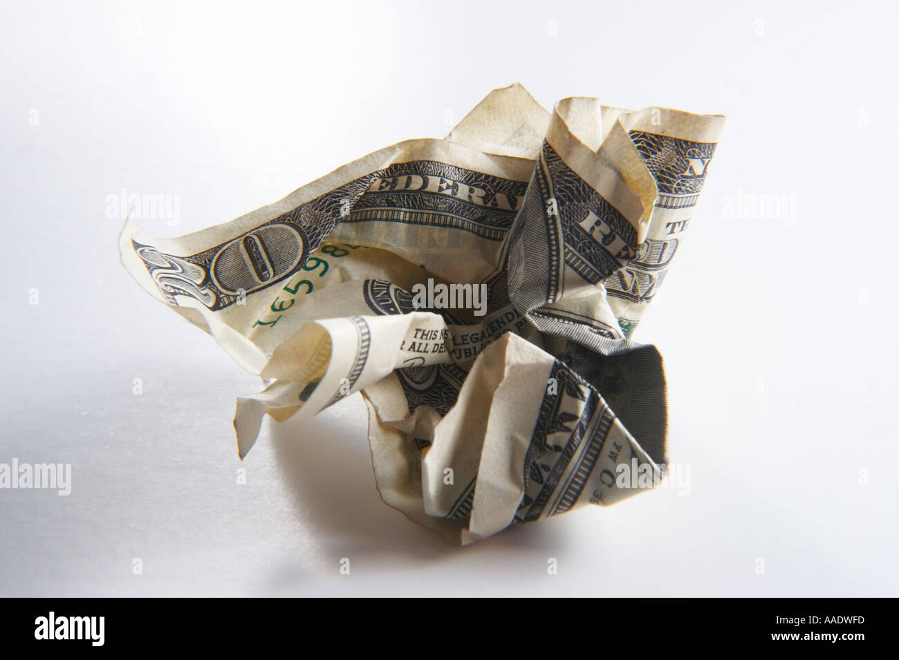 Crumpled 20 dollar bill Stock Photo - Alamy