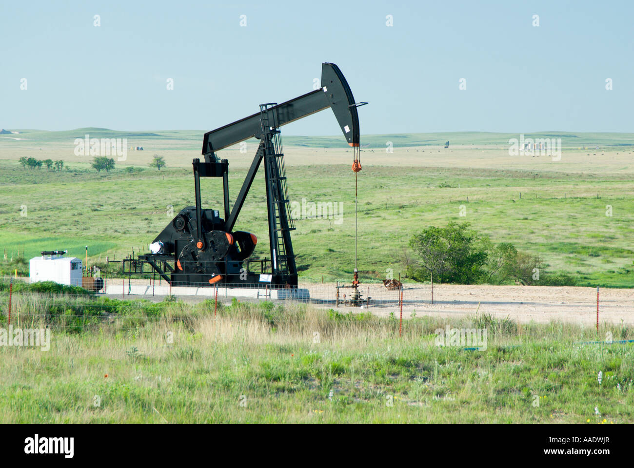 a producing oil well in the Texas panhandle spring 2007 Stock Photo - Alamy