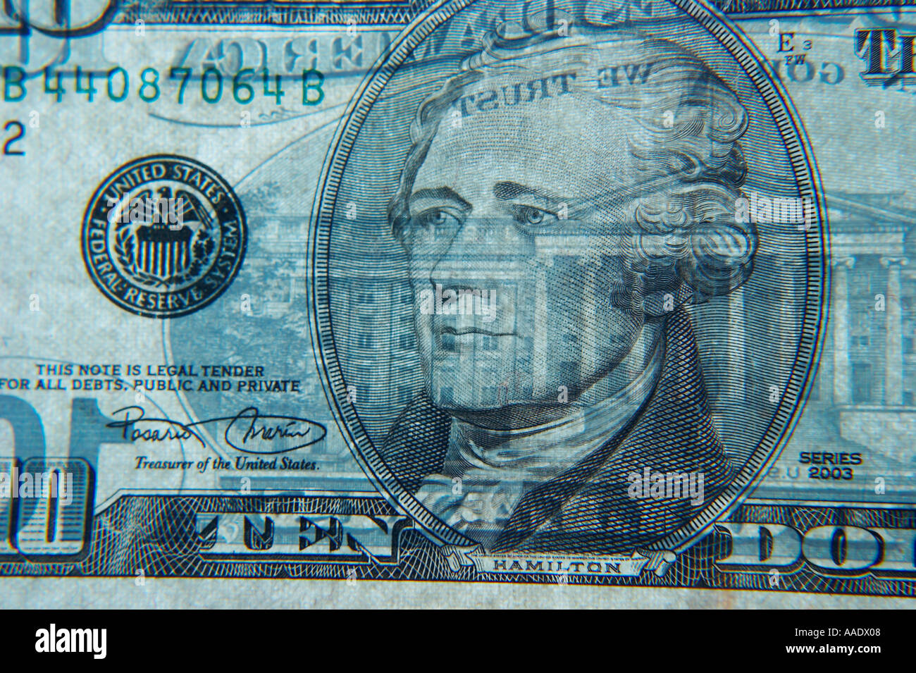 Ten dollar bill detail Stock Photo - Alamy