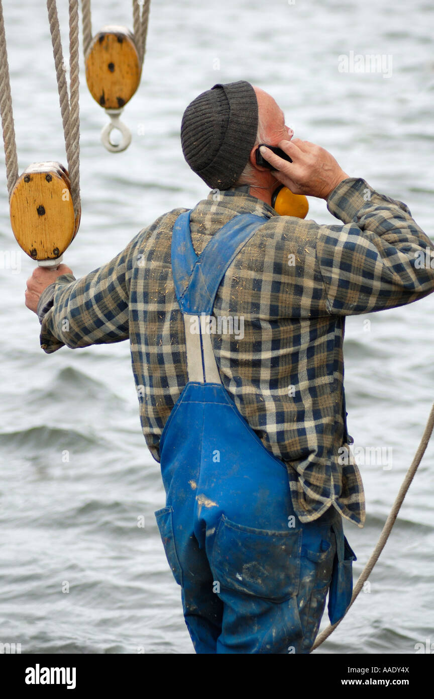 Sailor on the phone Stock Photo - Alamy