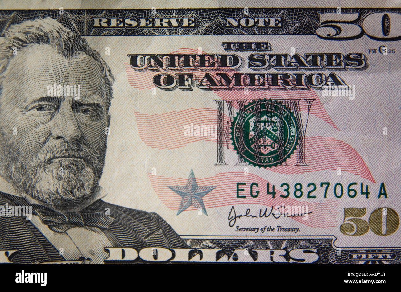 Fifty dollar bill Stock Photo - Alamy