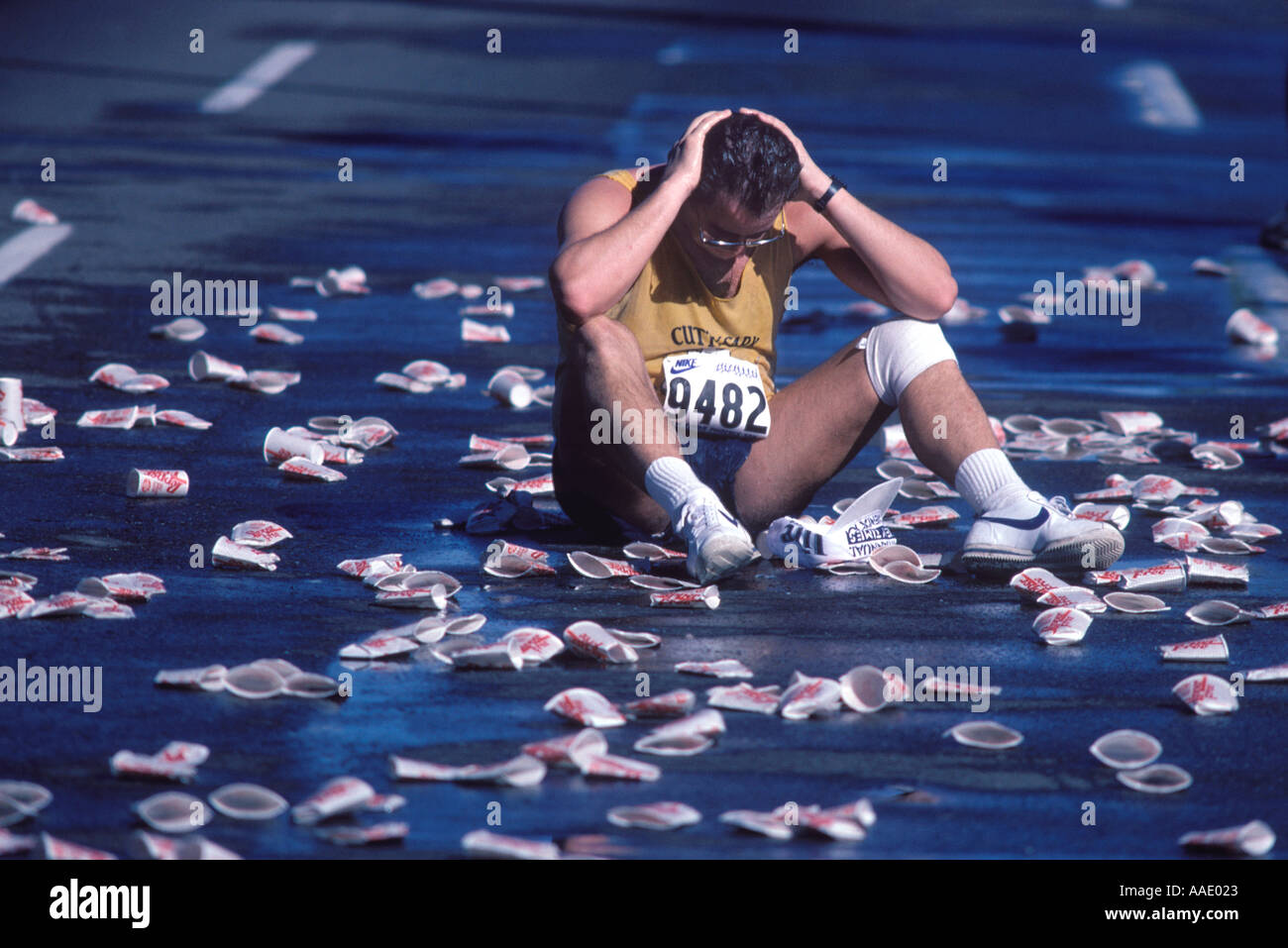 A runner exhausted Stock Photo - Alamy