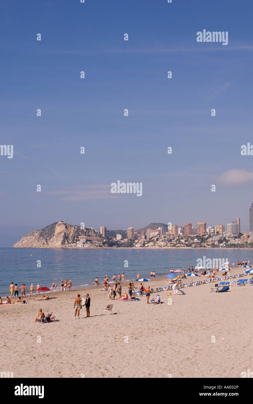Poniente beach Benidorm Costa Blanca Spain Stock Photo - Alamy