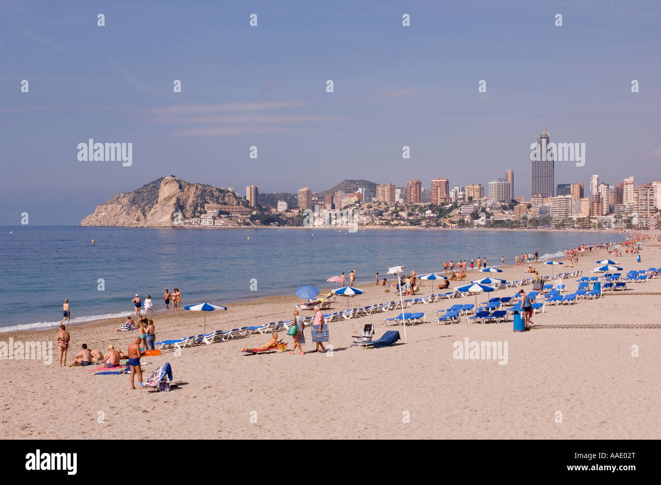 Poniente beach Benidorm Costa Blanca Spain Stock Photo - Alamy