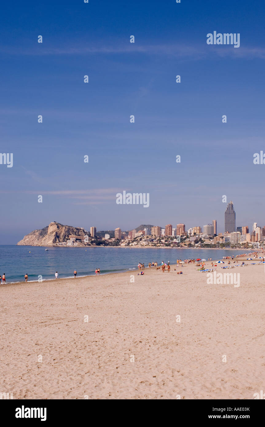 Poniente beach Benidorm Costa Blanca Spain Stock Photo - Alamy