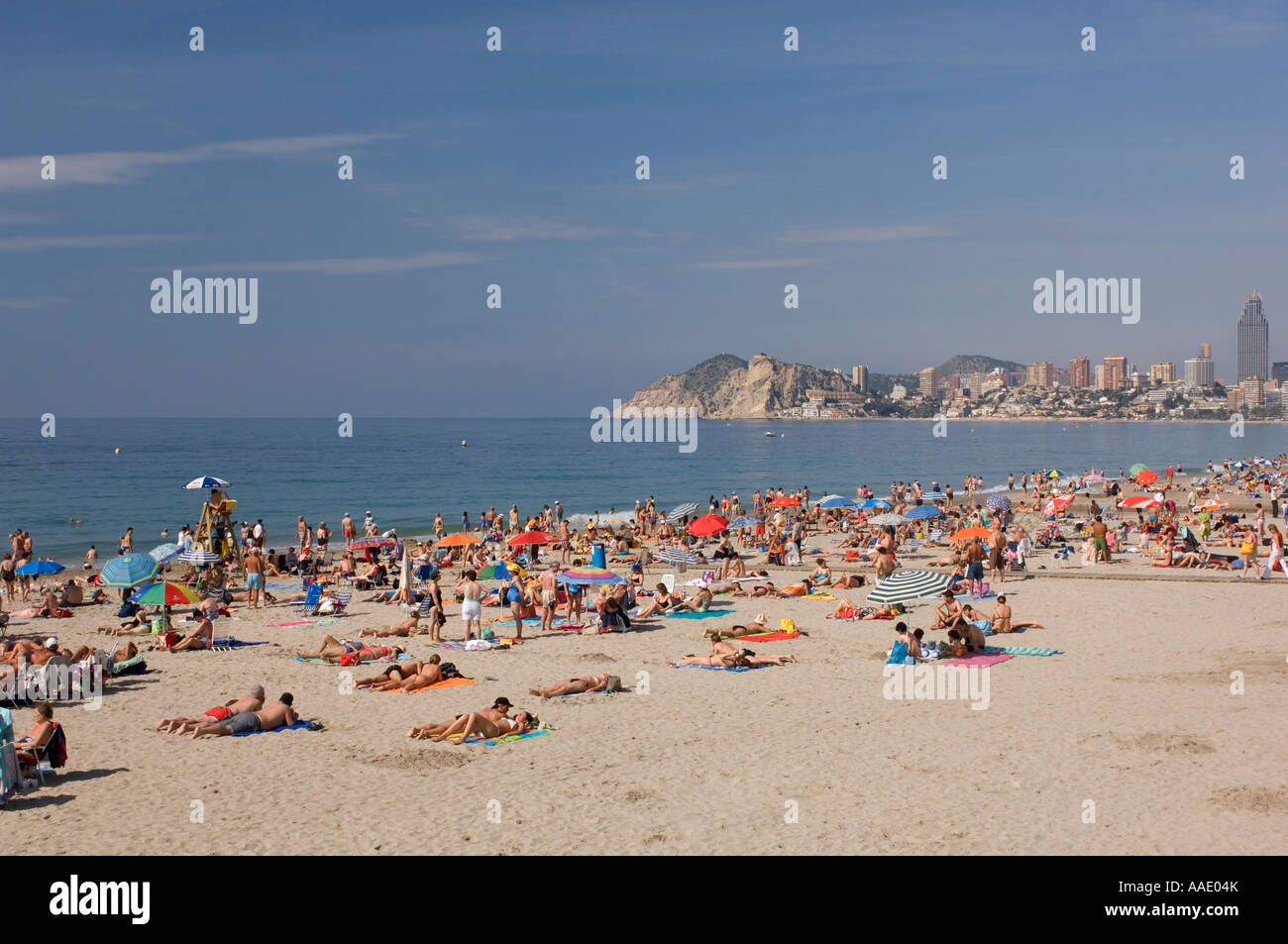 Poniente beach Benidorm Costa Blanca Spain Stock Photo - Alamy