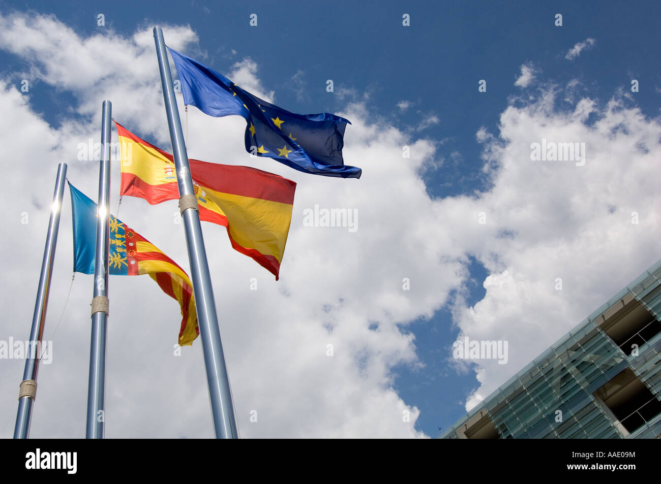 Flags in Benidorm Costa Blanca Spain Stock Photo - Alamy