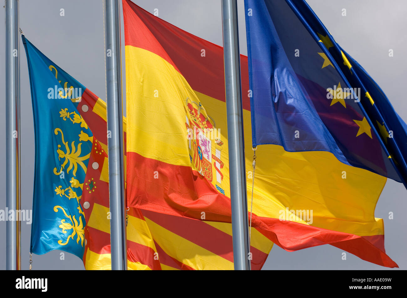 Flags in Benidorm Costa Blanca Spain Stock Photo - Alamy