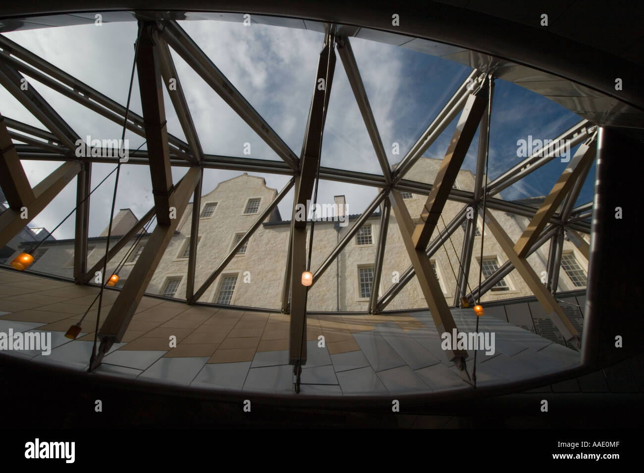 Skylight window in the Scottish Parliament building at Holyrood ...