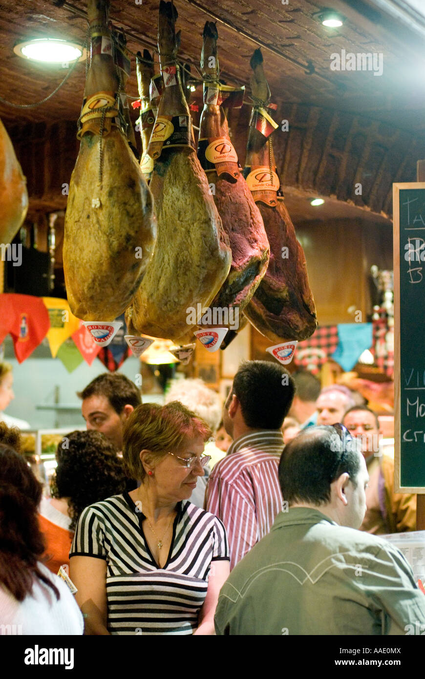 Spanish faces in a Tapas bar in Benidorm Costa Blanca Spain Stock Photo ...