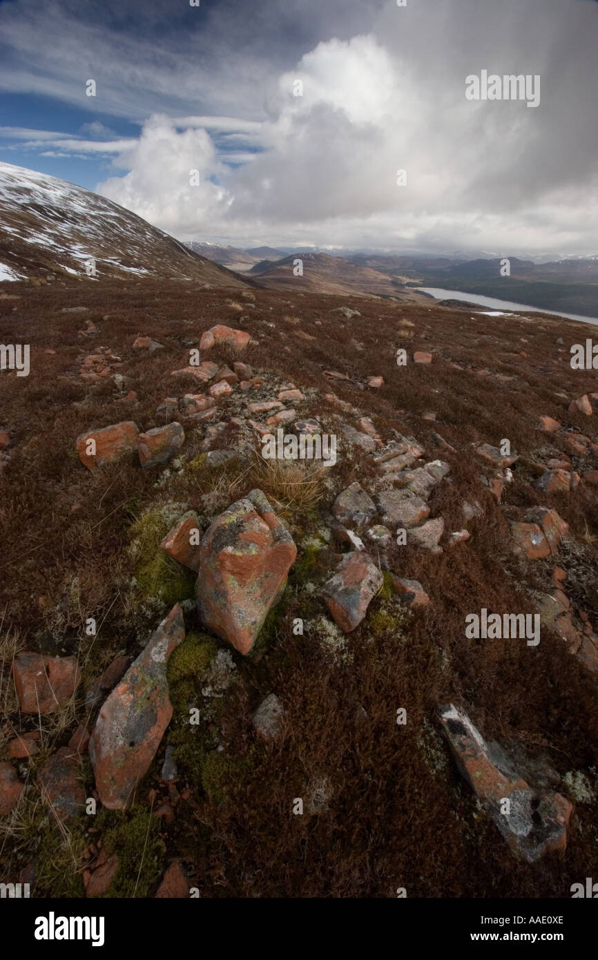 View over Loch Laggan from ascent of Creag Meageadh, Scotland Stock ...
