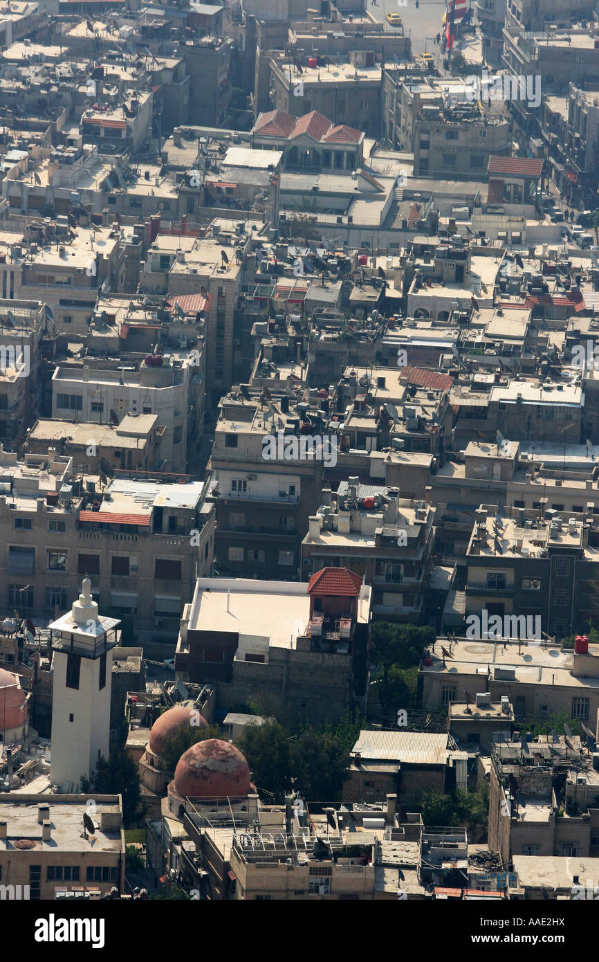 View of Damascus city from the hill overlooking the city, Syria Stock ...