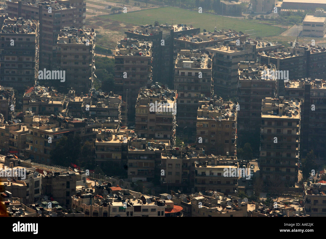 View of Damascus city from the hill overlooking the city, Syria Stock ...
