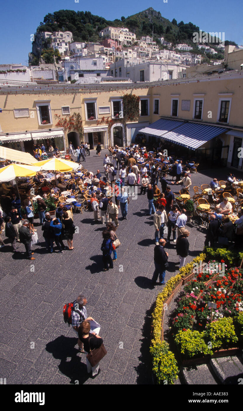 Italy Campania Island of Capri Piazza Umberto I Stock Photo - Alamy