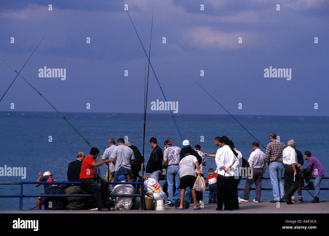 Beiruti s fishing along the Corniche Beirut Lebanon Stock Photo - Alamy