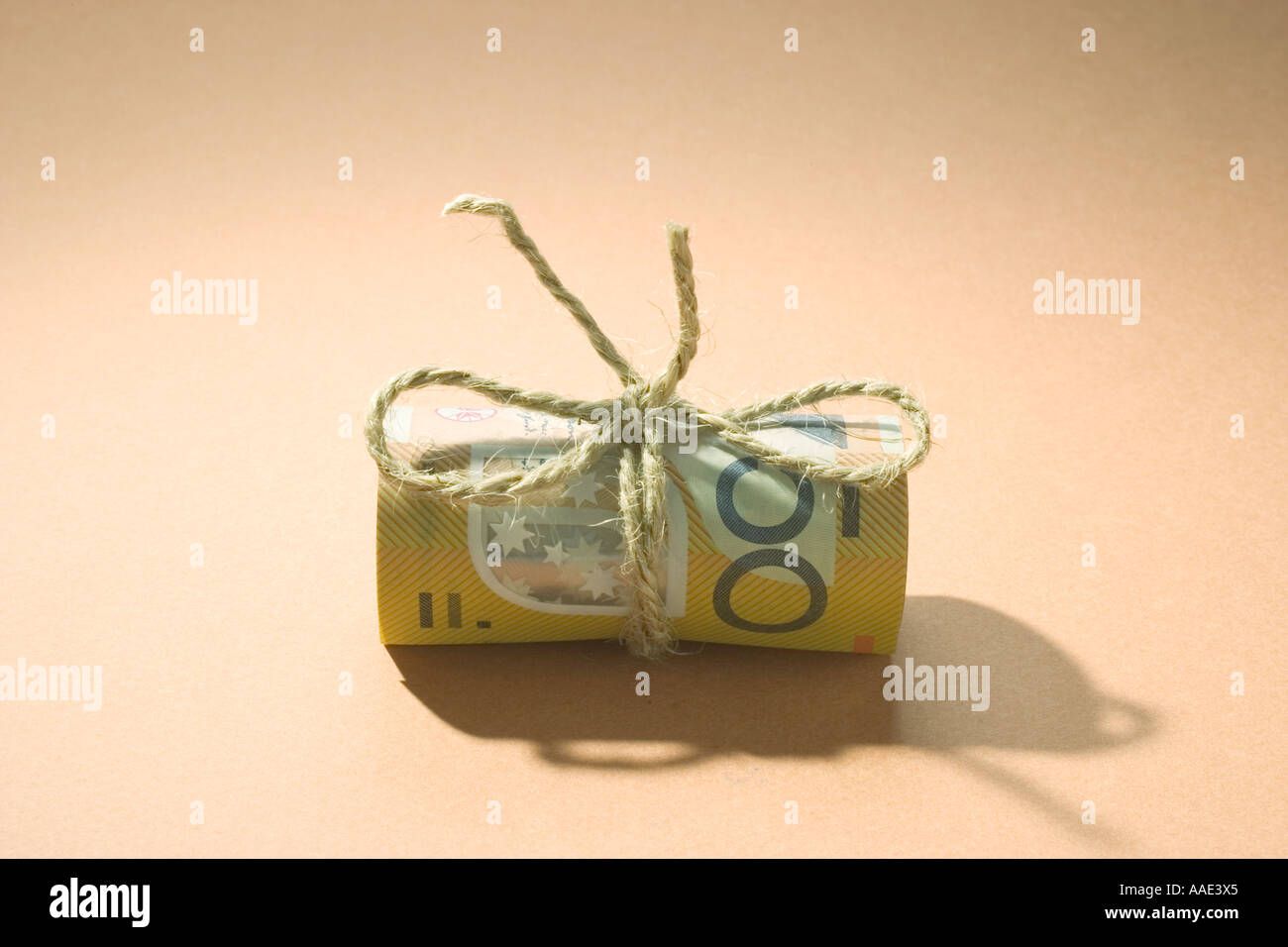 Banknotes Tied with String Stock Photo - Alamy