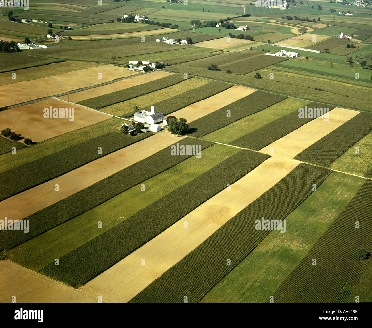 Aerial view contour strip farming hi-res stock photography and images ...