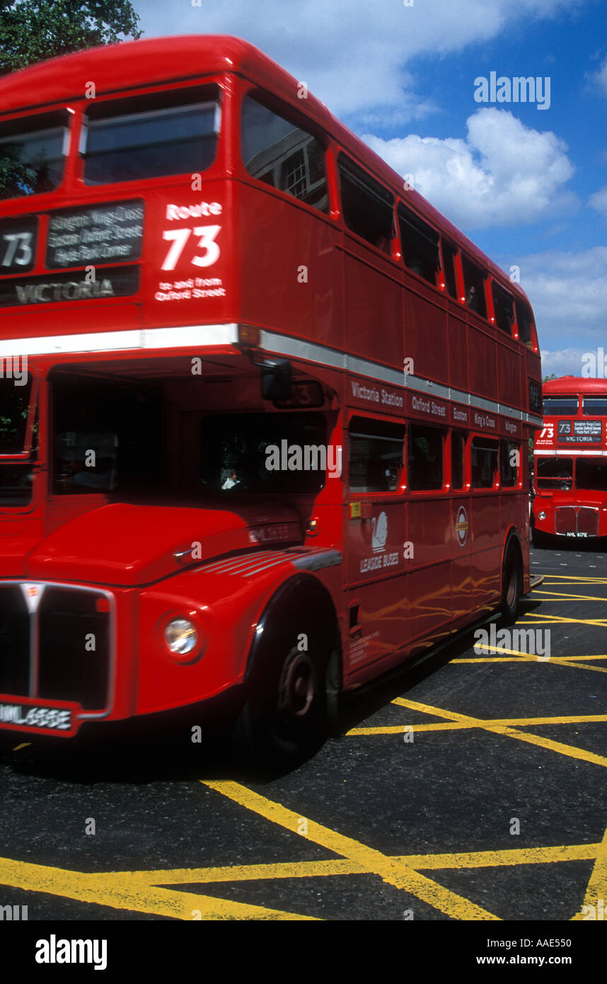 London Routemaster red buses England Stock Photo - Alamy