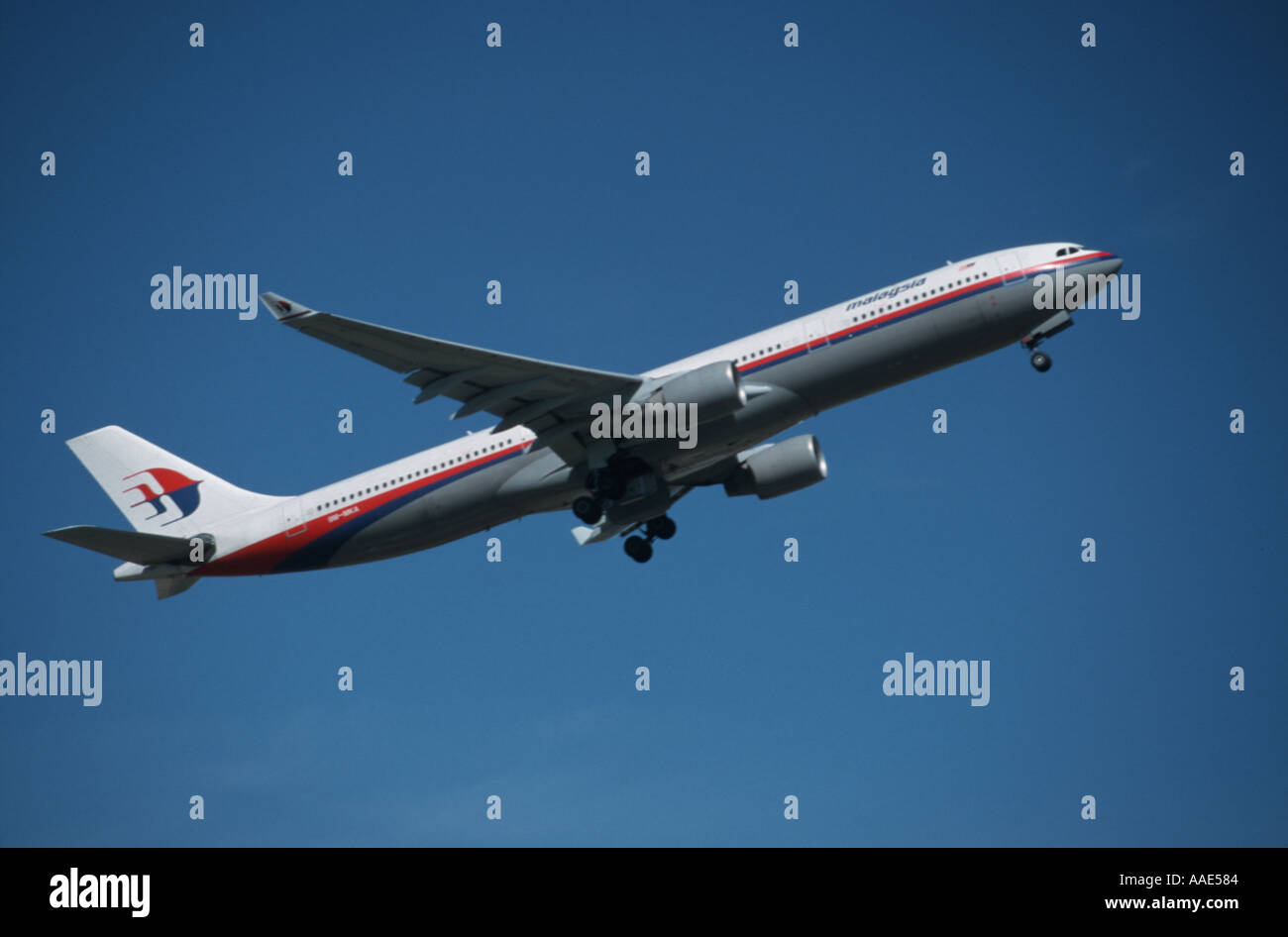 Malaysia Airlines plane at takeoff Stock Photo - Alamy