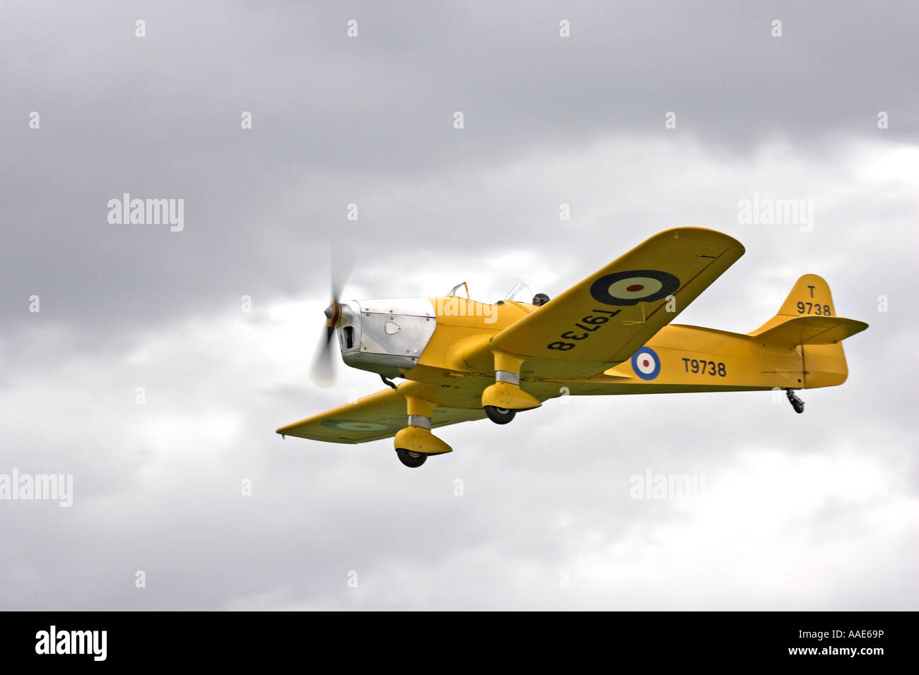 Miles M14A Hawk Trainer Magister T9738 G-AKAT aircraft in flight at ...