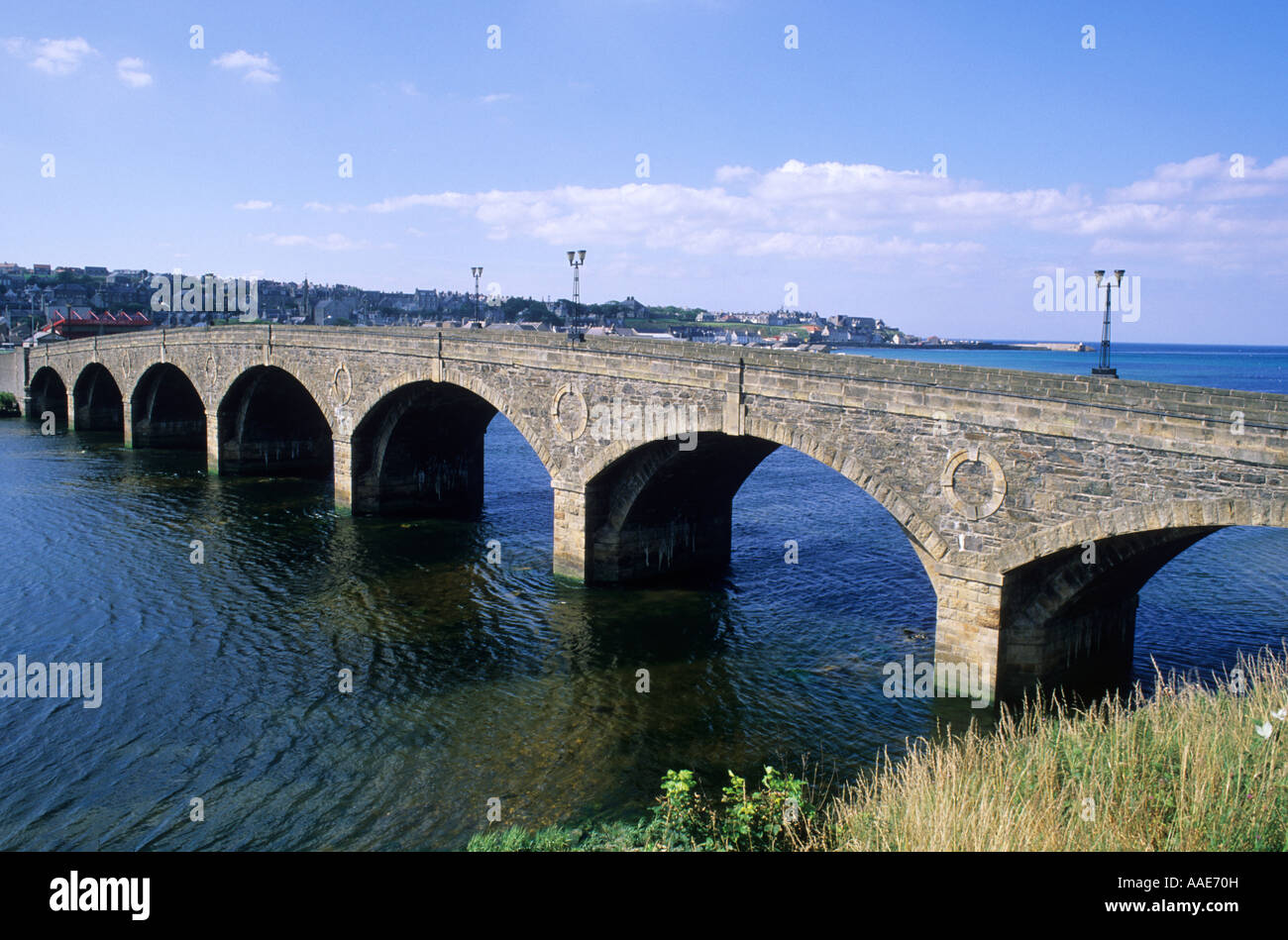 Banff, Road Bridge, Grampian Region, Scotland, UK, seven arch bridge ...