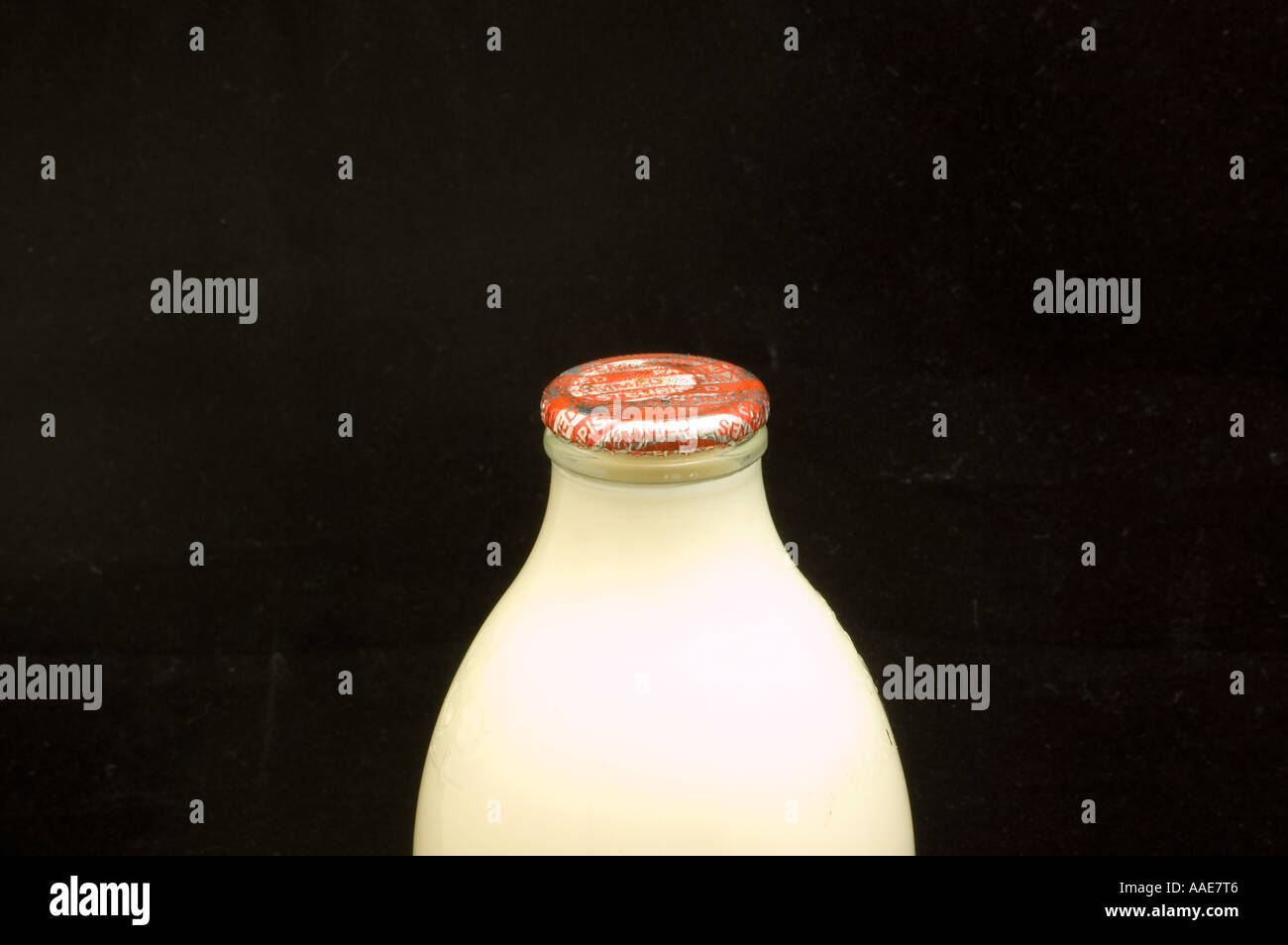Milk bottle glass red top hi-res stock photography and images - Alamy