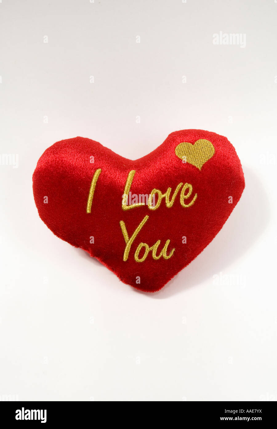 Red silk heart cushion Stock Photo - Alamy