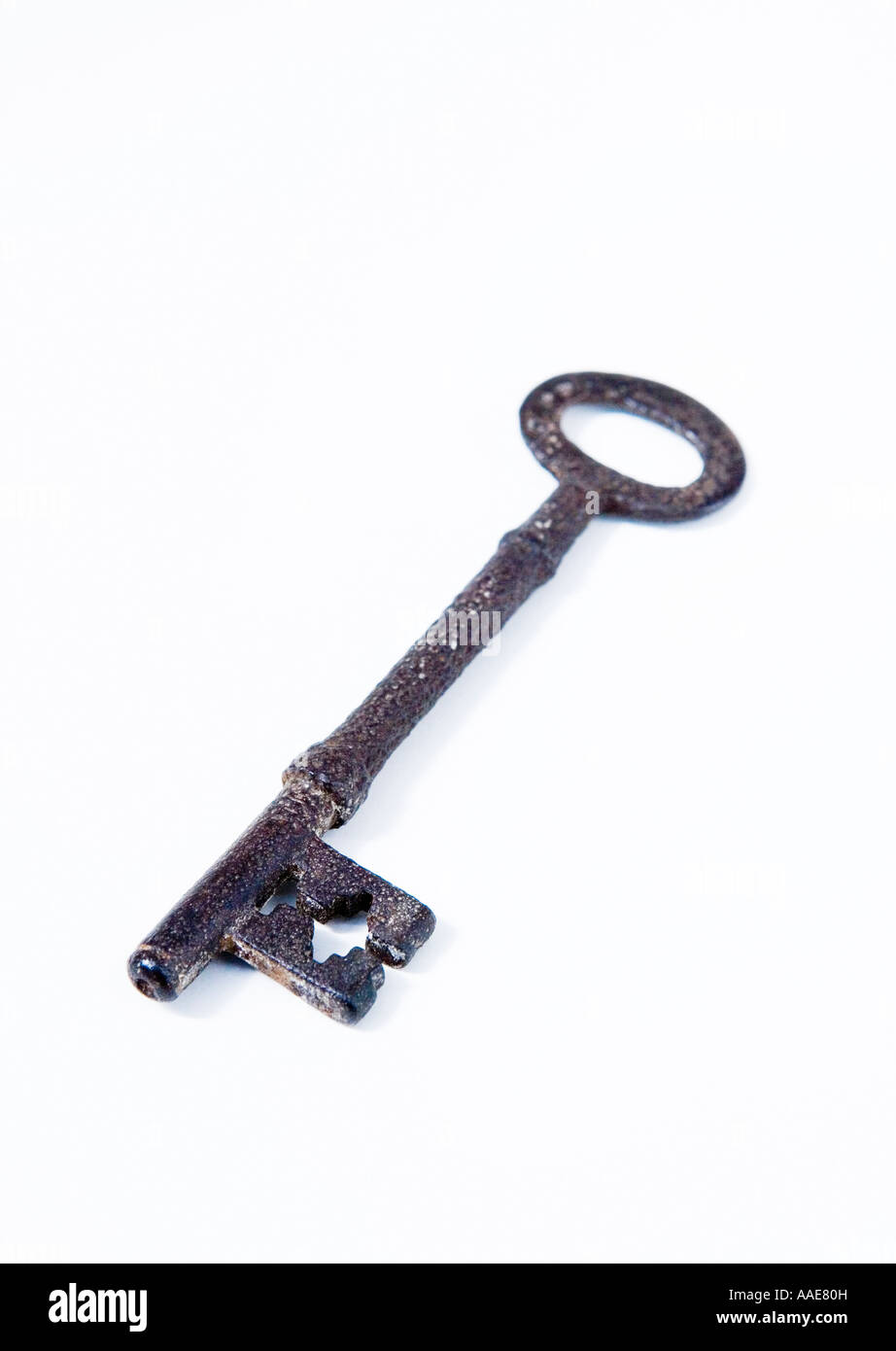 Single key on a white background Stock Photo - Alamy