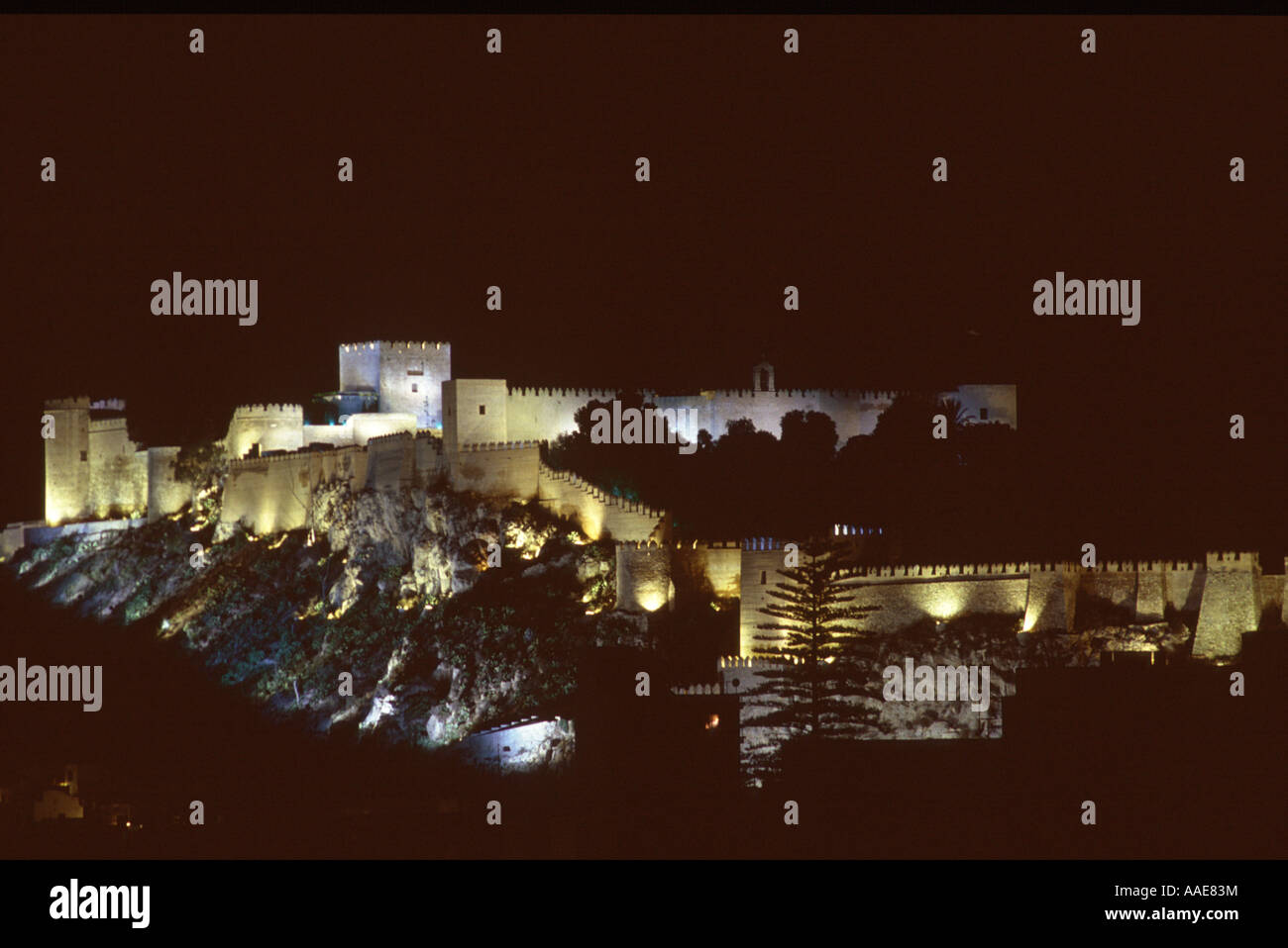 Spain Andalusia. The Alcazaba castle in Almería Built by Abd-al-Rahman ...