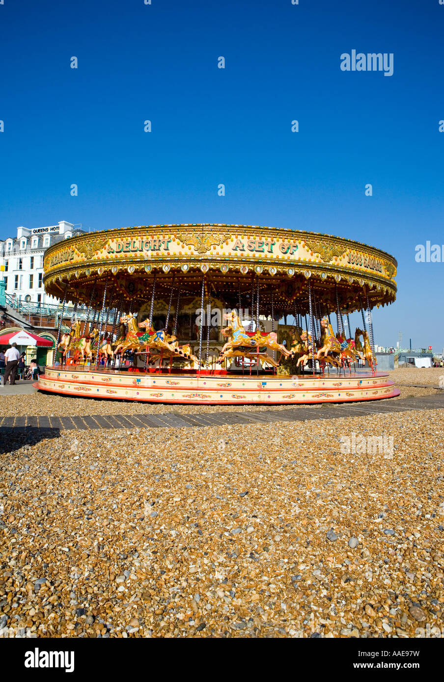 Carousel on Brighton beach, England Stock Photo - Alamy