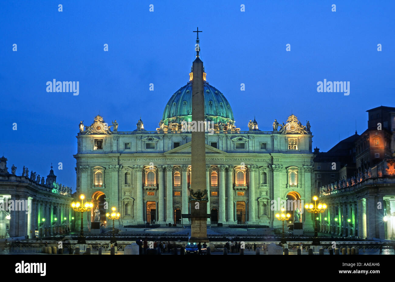St. Peter basilica at nightfall, Rome Italy Stock Photo - Alamy