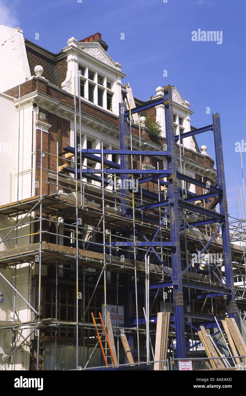 Shored up preserved brick facade of former Woodwards department store ...