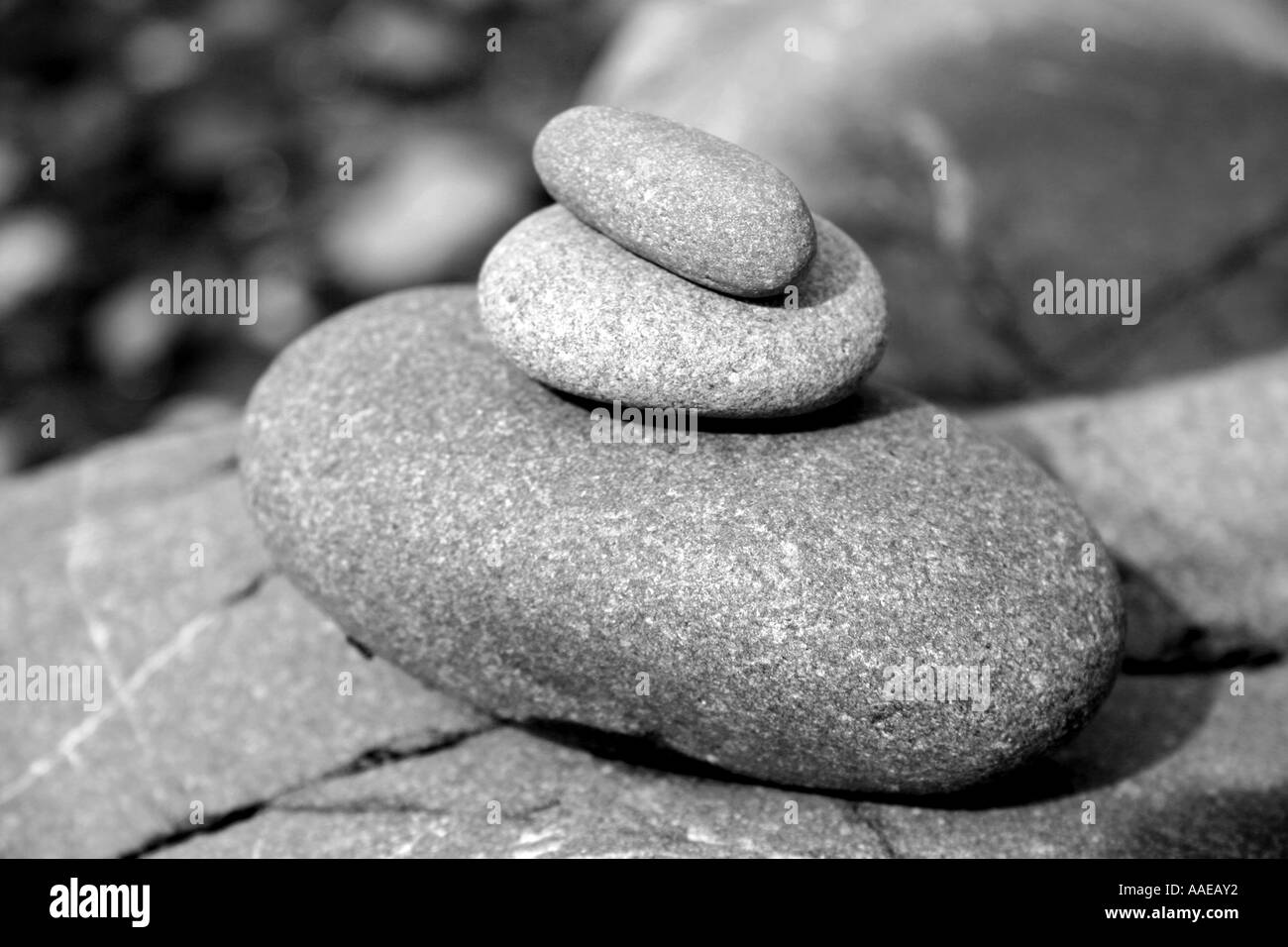 Three pebbles Black and White Stock Photos & Images - Alamy
