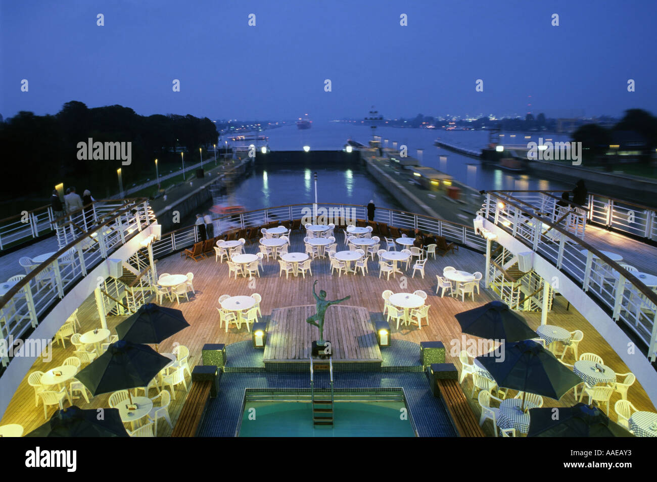 Marco Polo cruise ship in the locks Kiel Canal Germany Stock Photo - Alamy