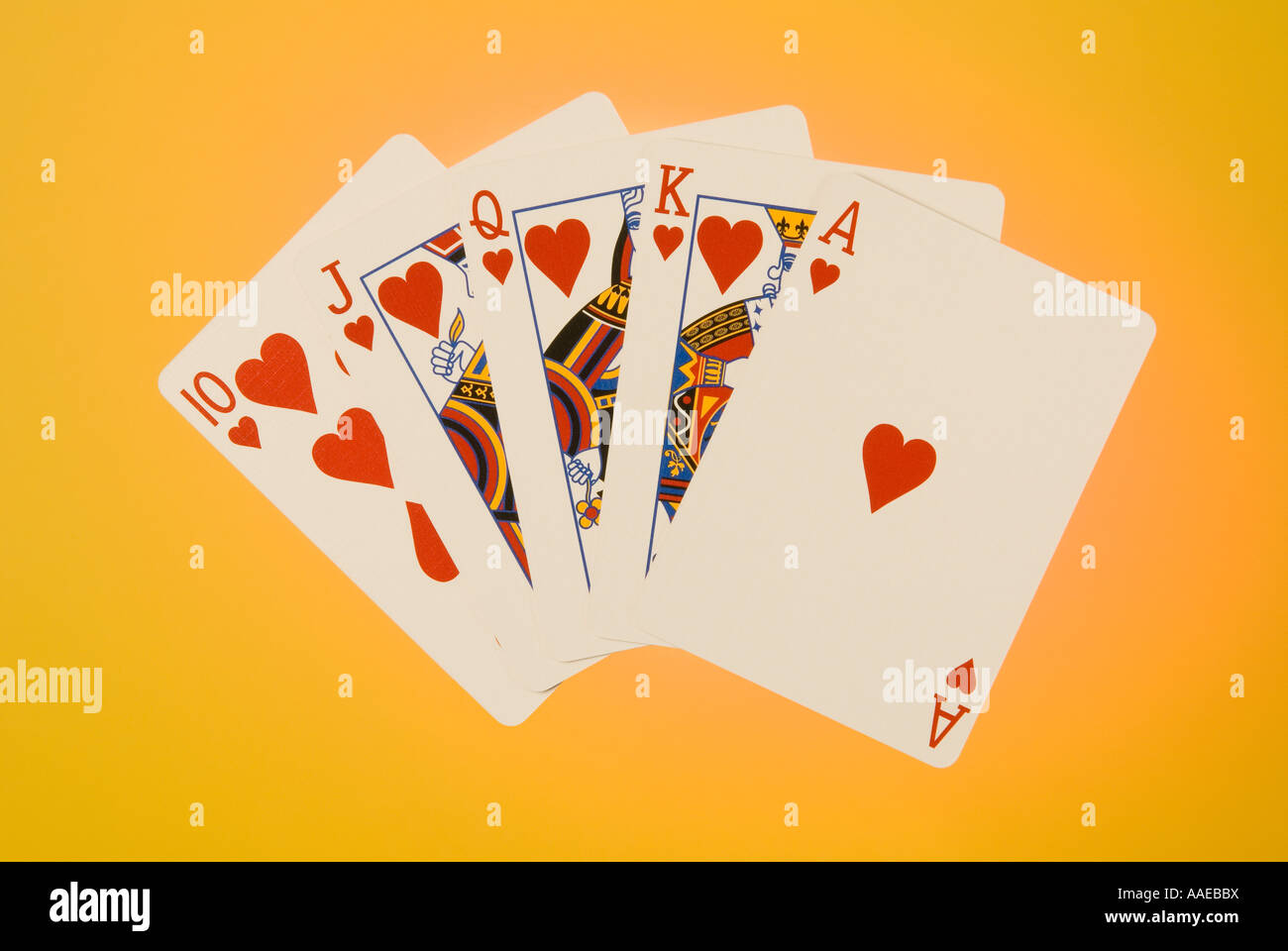 a royal flush poker hand Stock Photo - Alamy