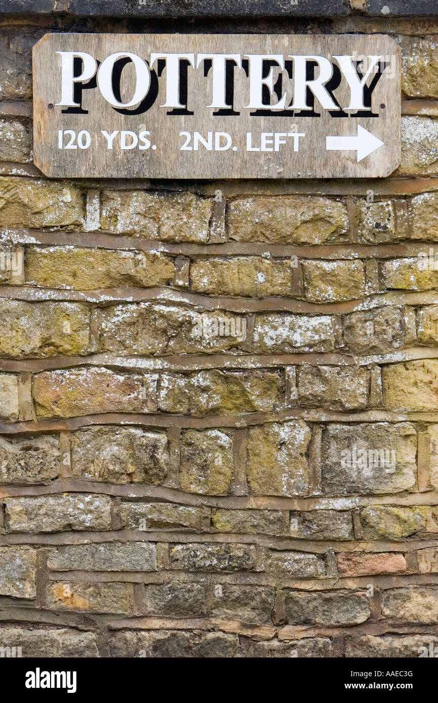 Pottery sign in Bourton on the Water Cotswolds Gloucestershire UK May ...