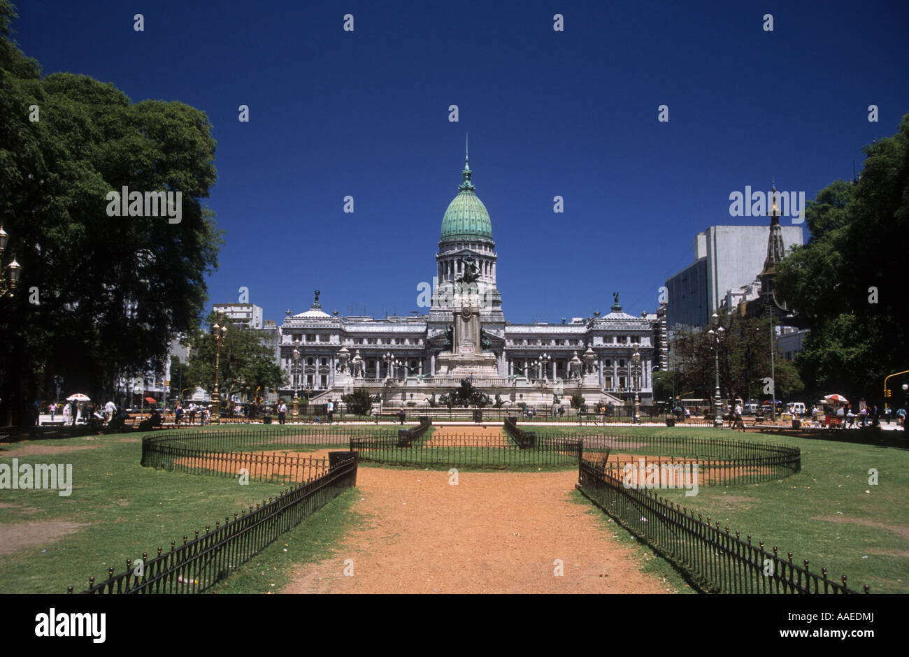 Congress building and Plaza del Congreso, Buenos Aires, Argentina Stock ...