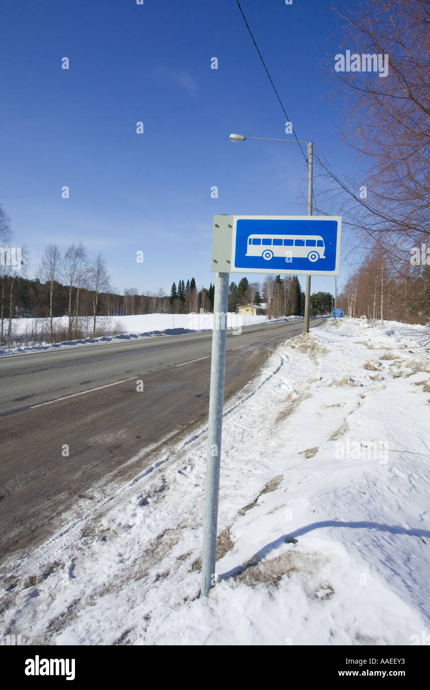 Bus stop for long distance traffic Stock Photo - Alamy